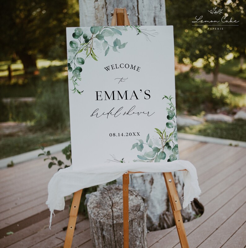 Eucalyptus Welcome Sign Template, Instant Download, Country Garden ...