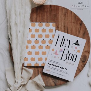 Hey Boo Halloween Birthday Party Invitation, Printable Invitation ...