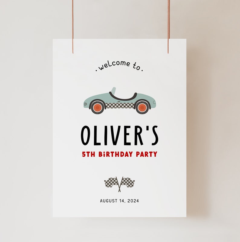 Race Car Welcome Sign Printable Car Theme Birthday Sign - Etsy