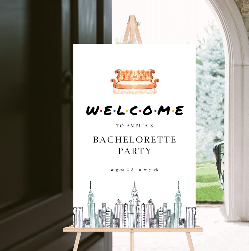 Friends Theme Welcome Sign Friends TV Show Bachelorette Sign - Etsy