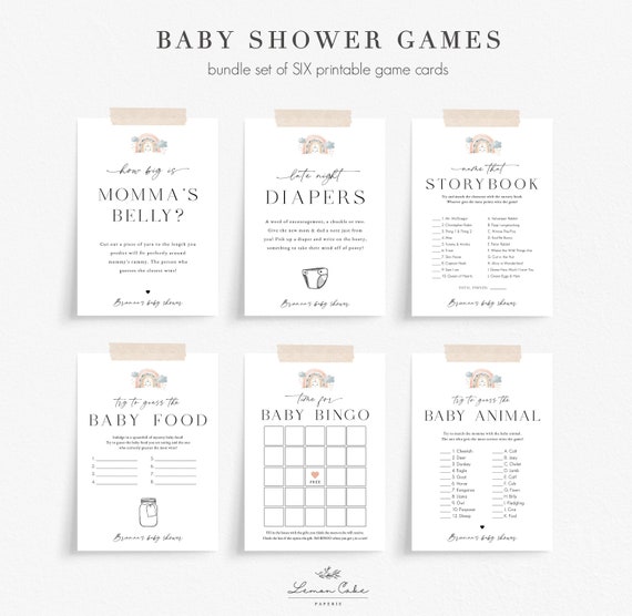 Printable Baby Shower Games Rainbow Baby Shower Game | Etsy