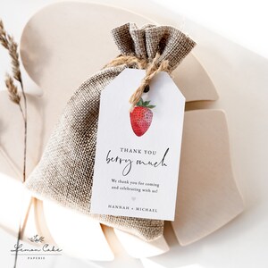 Thank You Berry Much Tag, Instant Download, Strawberry Tags Printable ...