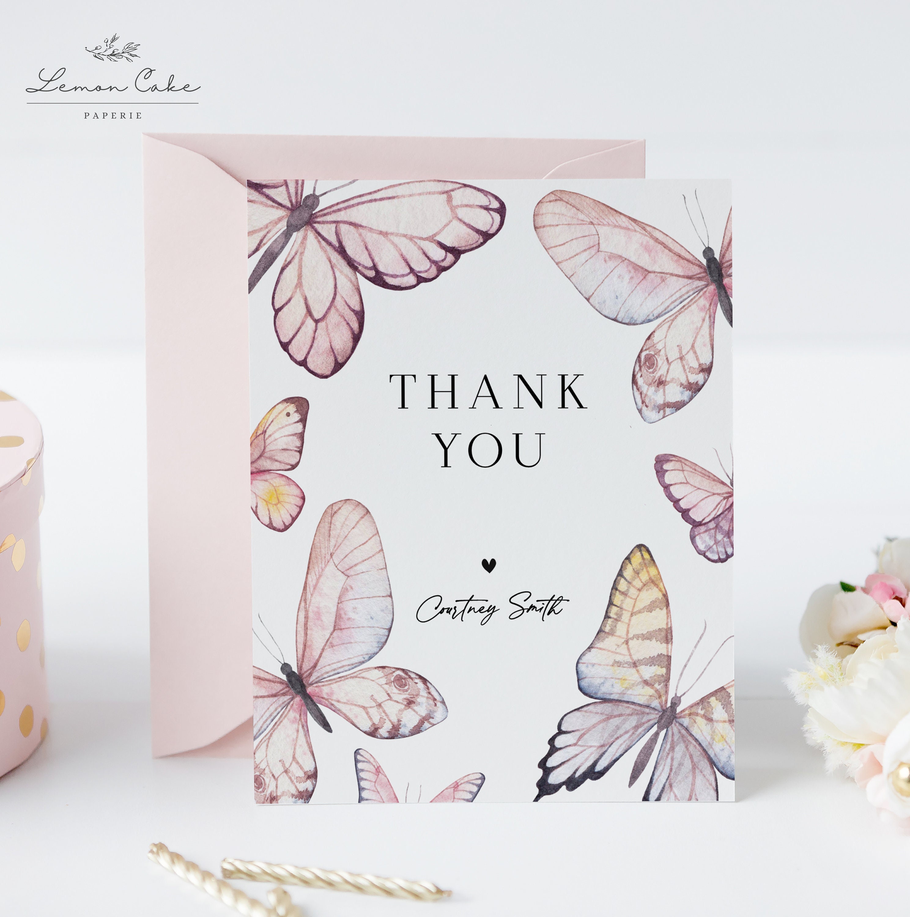 Butterfly Thank You Add Die Cut Thank You With Butterflies Right As