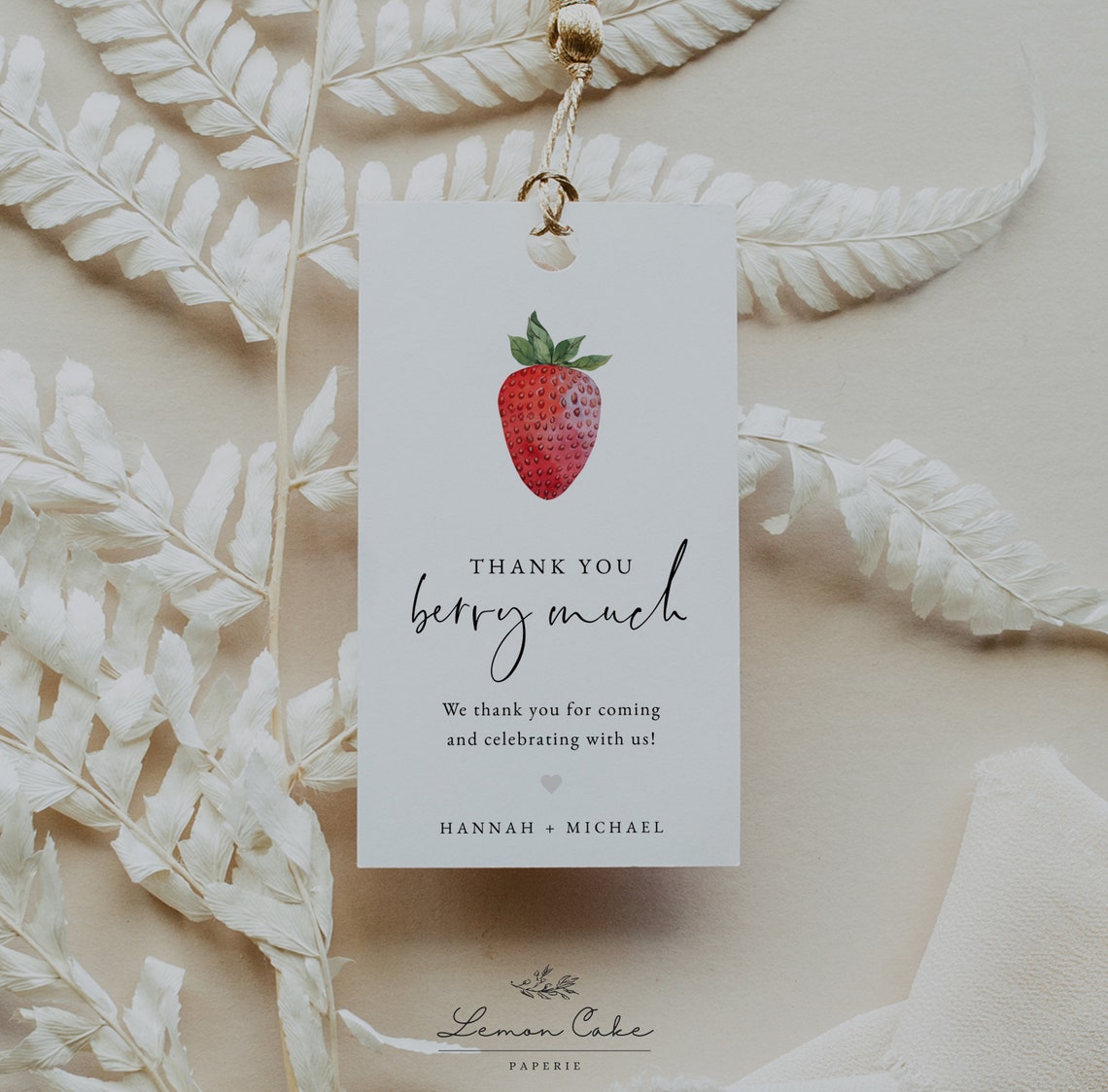 Thank You Berry Much Tag, Instant Download, Strawberry Tags Printable ...