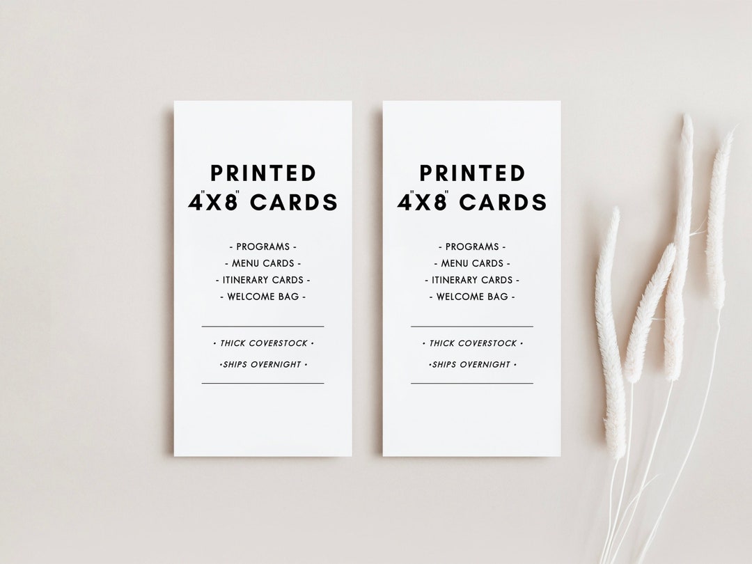 PRINTED PROGRAMS, Printing Services 4x8 Cards, Schedule Cards, Menus ...