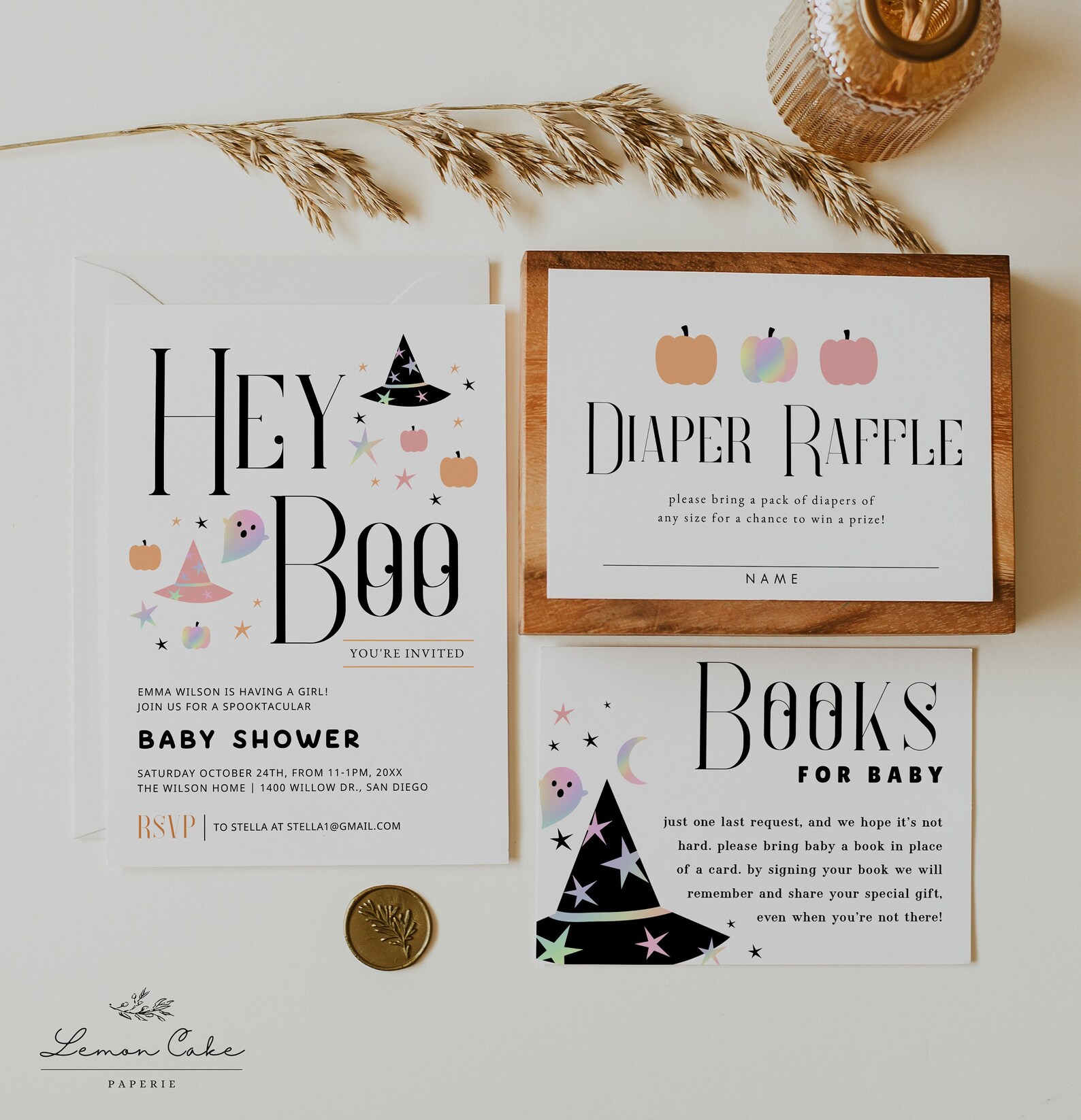 Hey Boo Halloween Baby Shower Invitation 100% Editable Text - Etsy