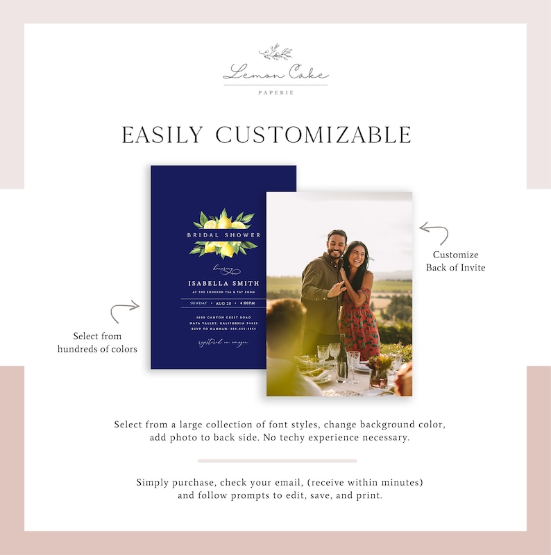 Botanical Wedding Invitation Set Printable or Printed Modern - Etsy