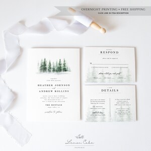 Woodsy Wedding Invitation, Instant Download or Overnight Printing ...