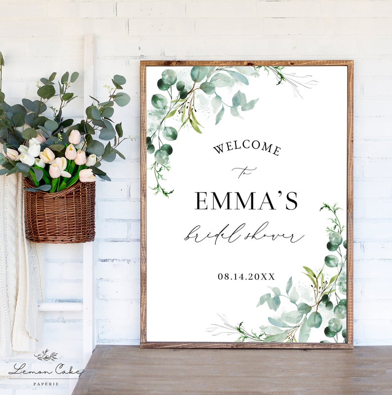 Eucalyptus Welcome Sign Template Instant Download Country | Etsy