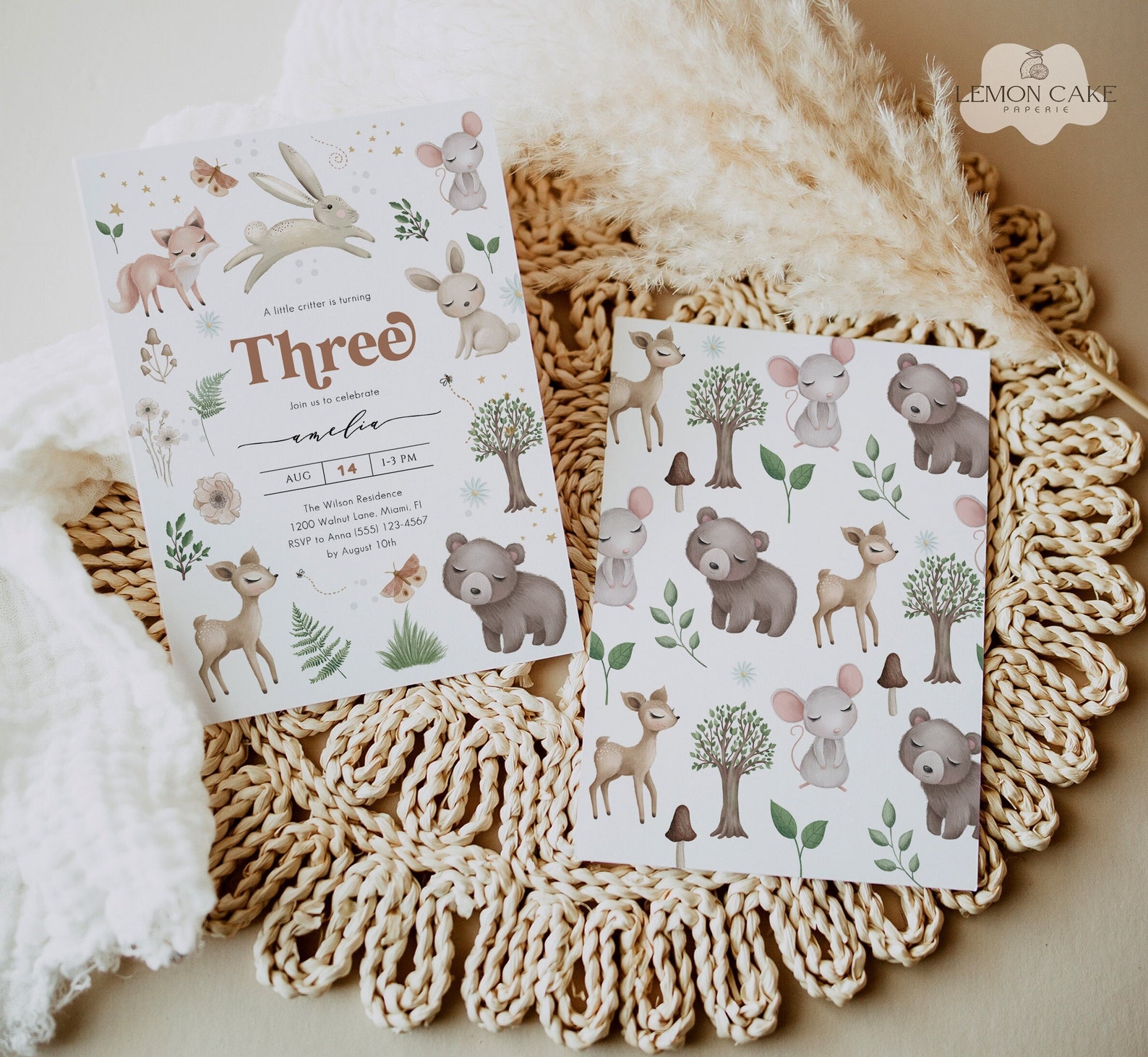 Forest Animal Birthday Party Invitation Printable Kids - Etsy