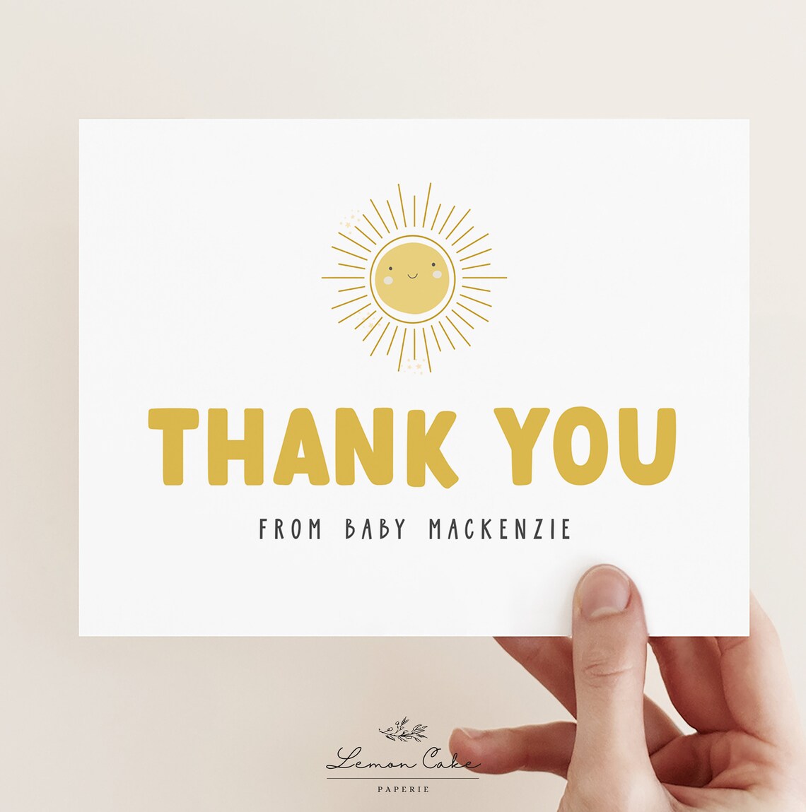 Sunshine Thank You Card Template Instant Download Editable - Etsy