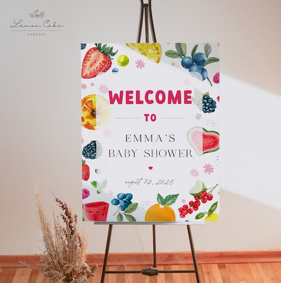Berry Sweet Welcome Sign Baby Shower Fruit Sign Berry Theme - Etsy