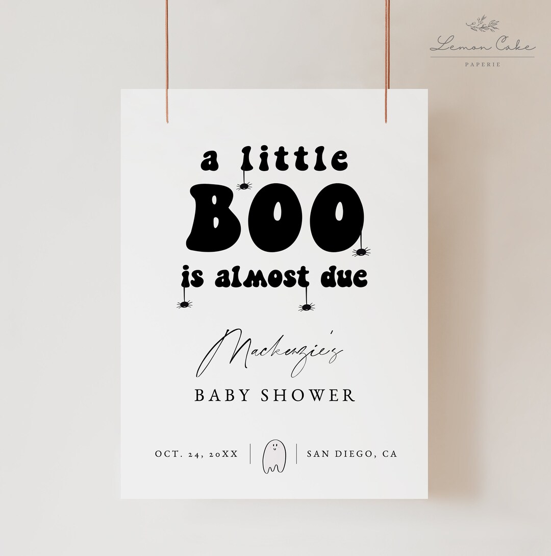 Little Boo Welcome Sign Template, Cute Ghost Party Signage, Baby Shower ...