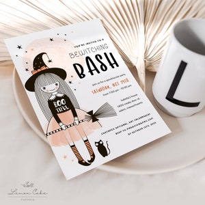 Halloween Party Invitation, Witch Halloween Party Invite Template, Kids ...