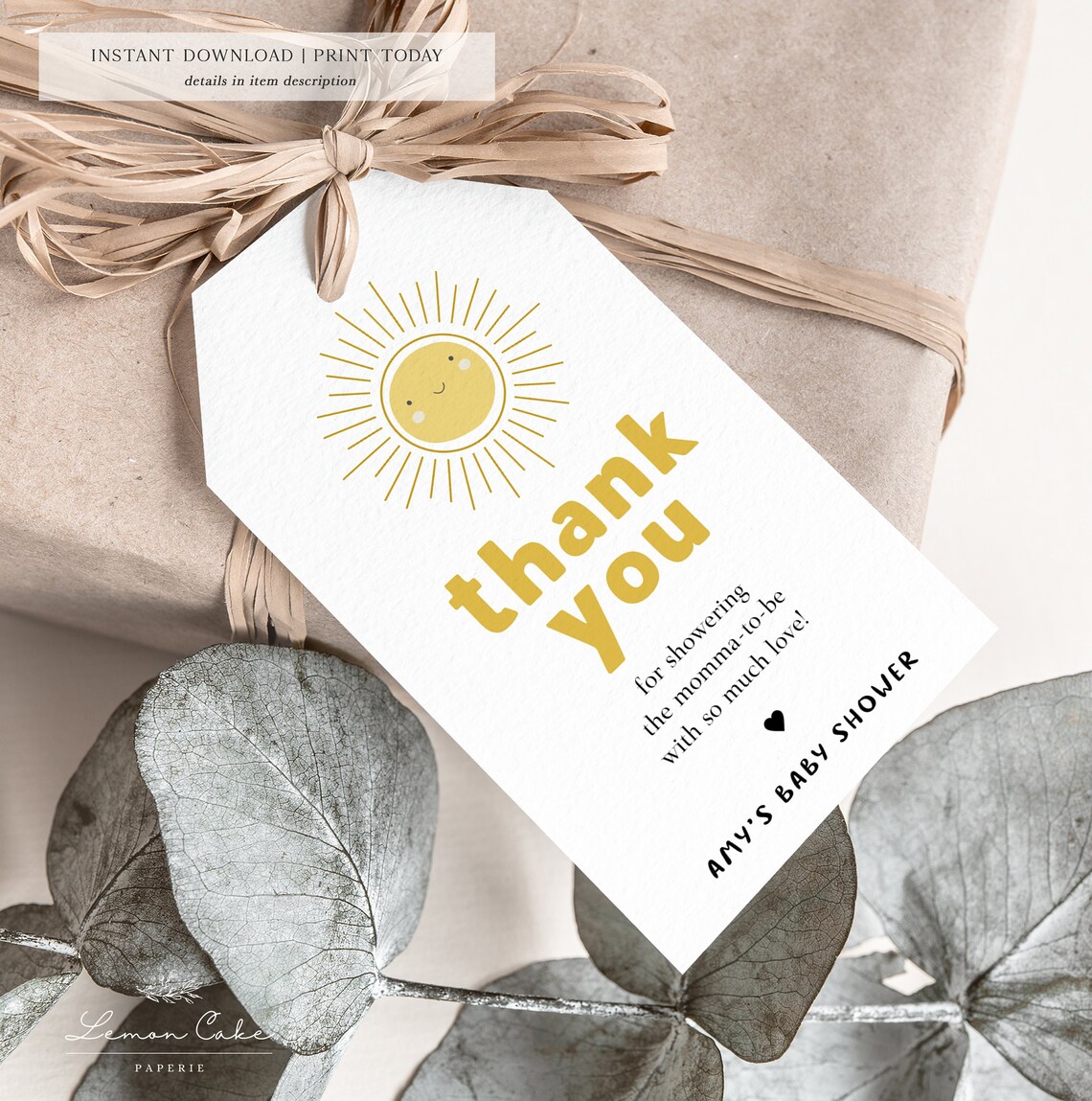 Sunshine Favor Tags Instant Download Our Little Sunshine - Etsy