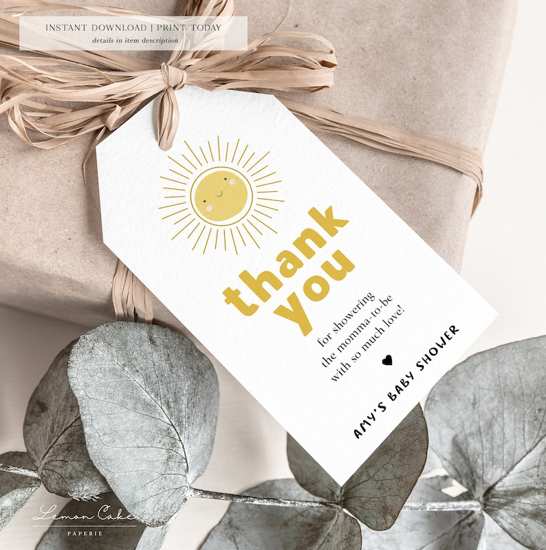 Sunshine Favor Tags Instant Download Our Little Sunshine - Etsy