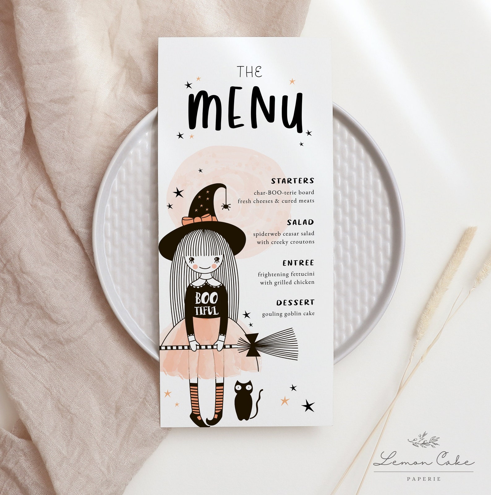 Halloween Party Menu Card, Halloween Party Decor, Witch Theme Party ...