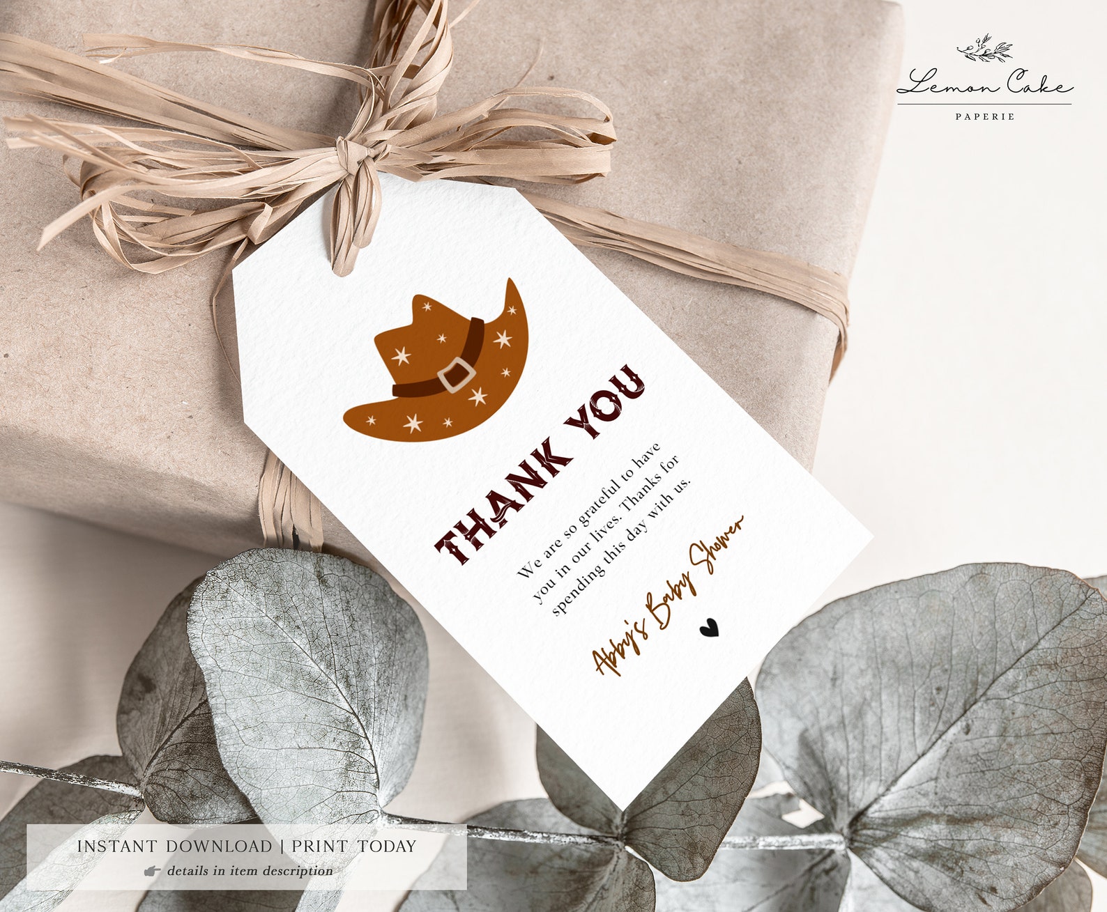 Wild West Favor Tag Template Instant Download Printable | Etsy