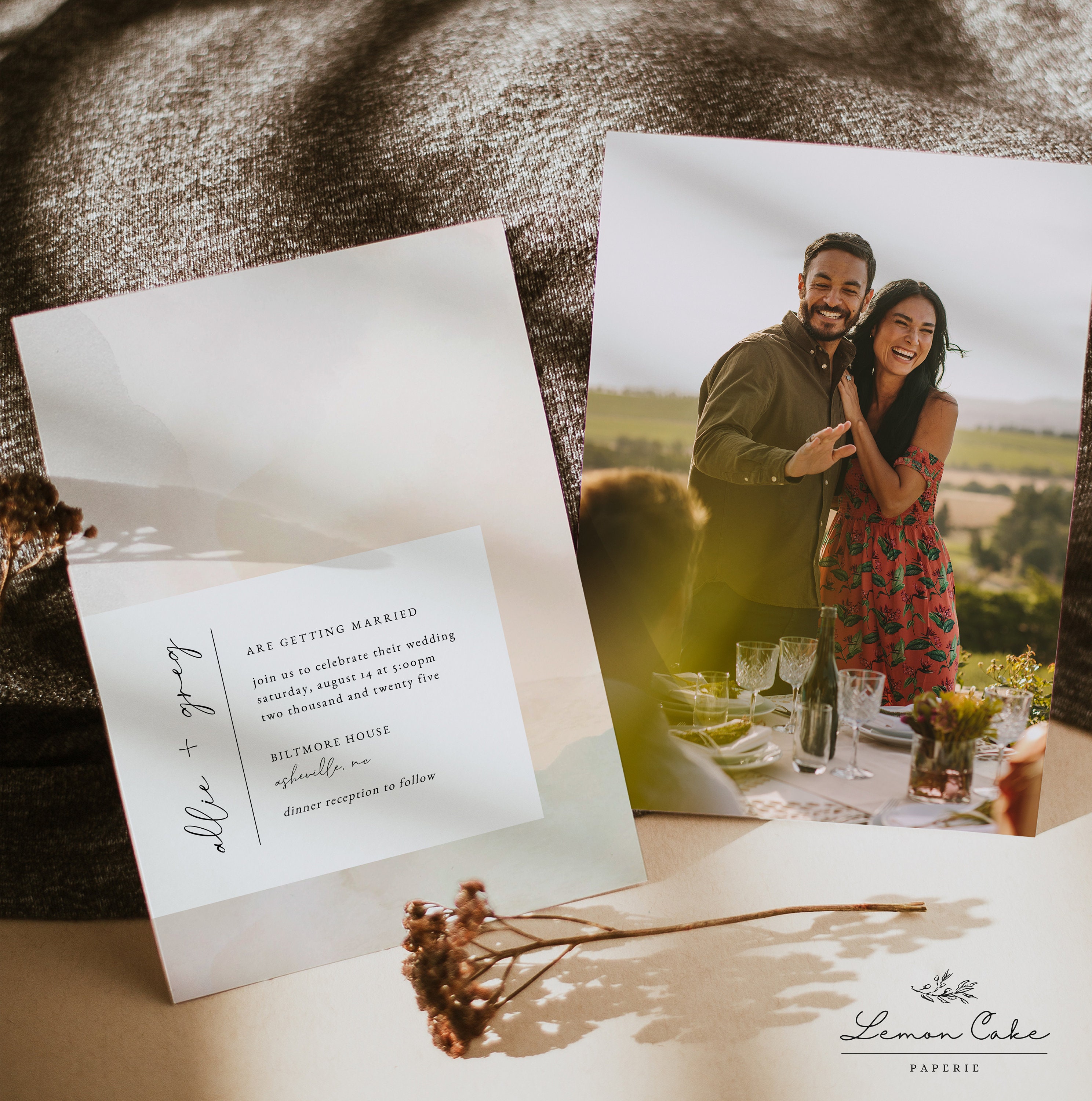 Earth Tone Wedding Invitation Instant Download Elegant - Etsy