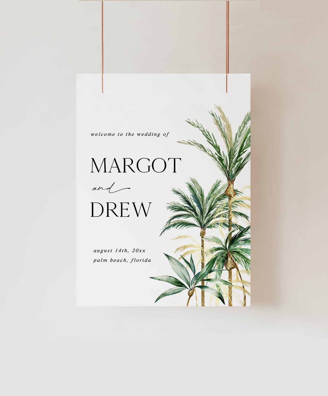 Palm Tree Welcome Sign Palm Tree Wedding Sign Beach Wedding - Etsy