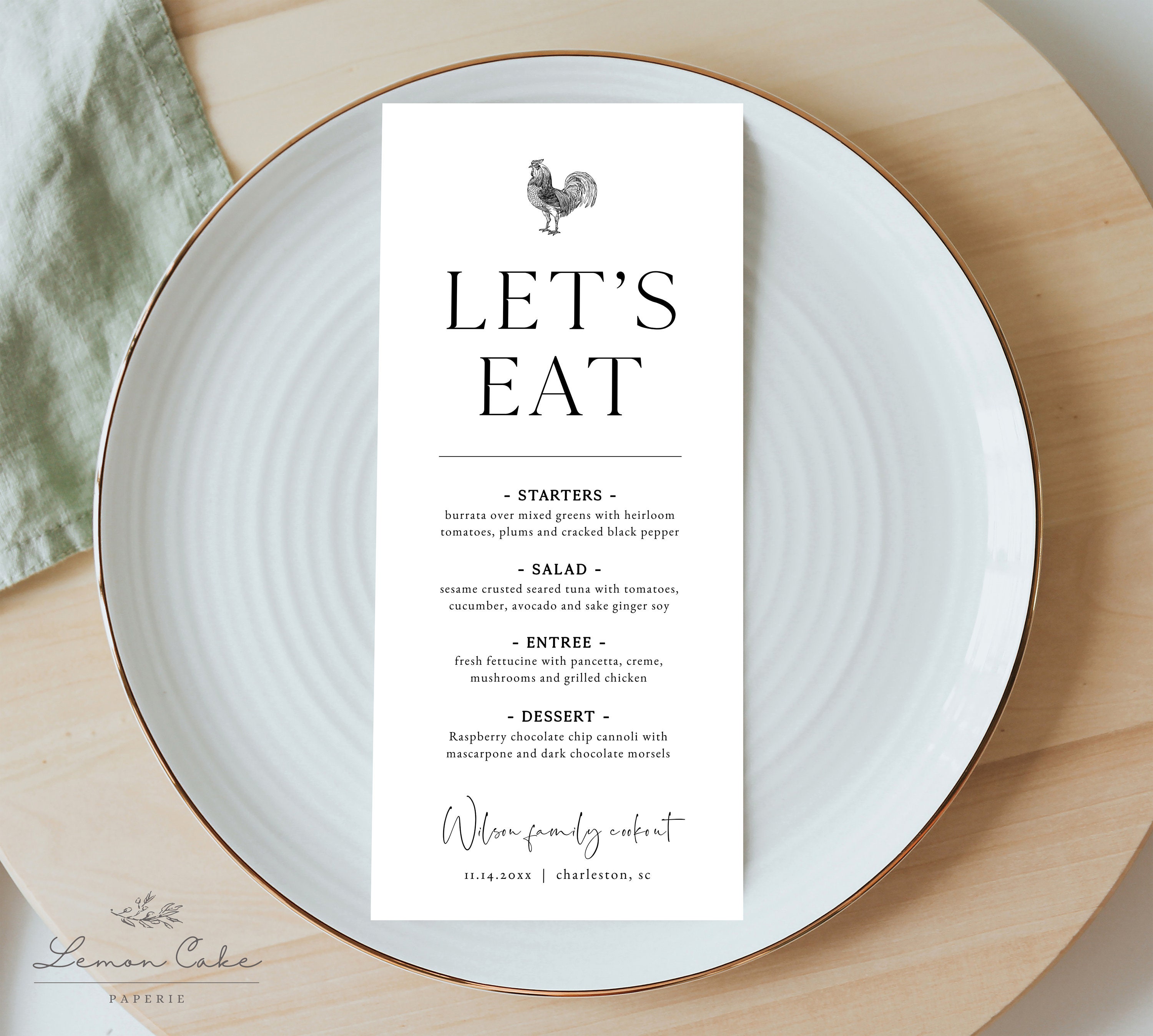 Rustic Wedding Menu Template Country Wedding Menu Card - Etsy