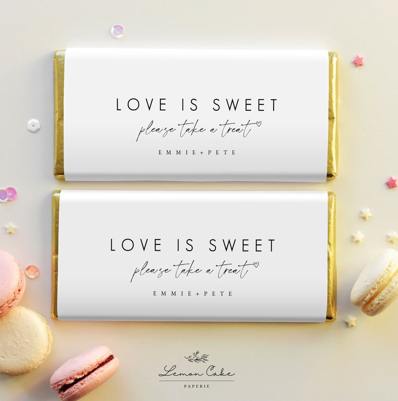 Love is Sweet Chocolate Bar Wrapper Template Printable - Etsy