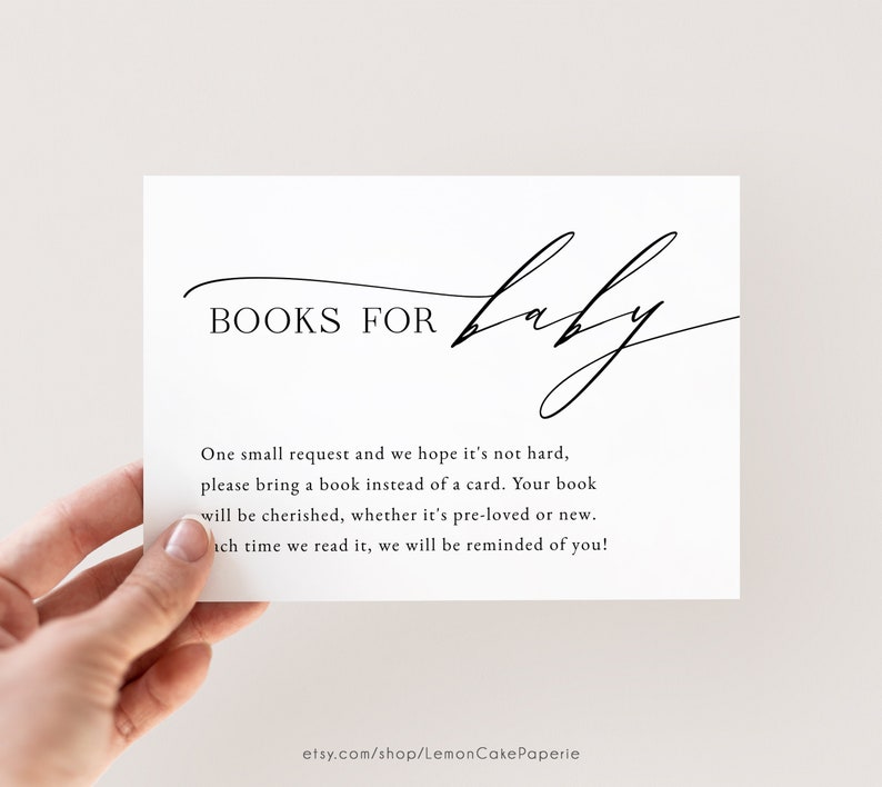 Elegant Book Request Card for Baby Shower Instant Download - Etsy