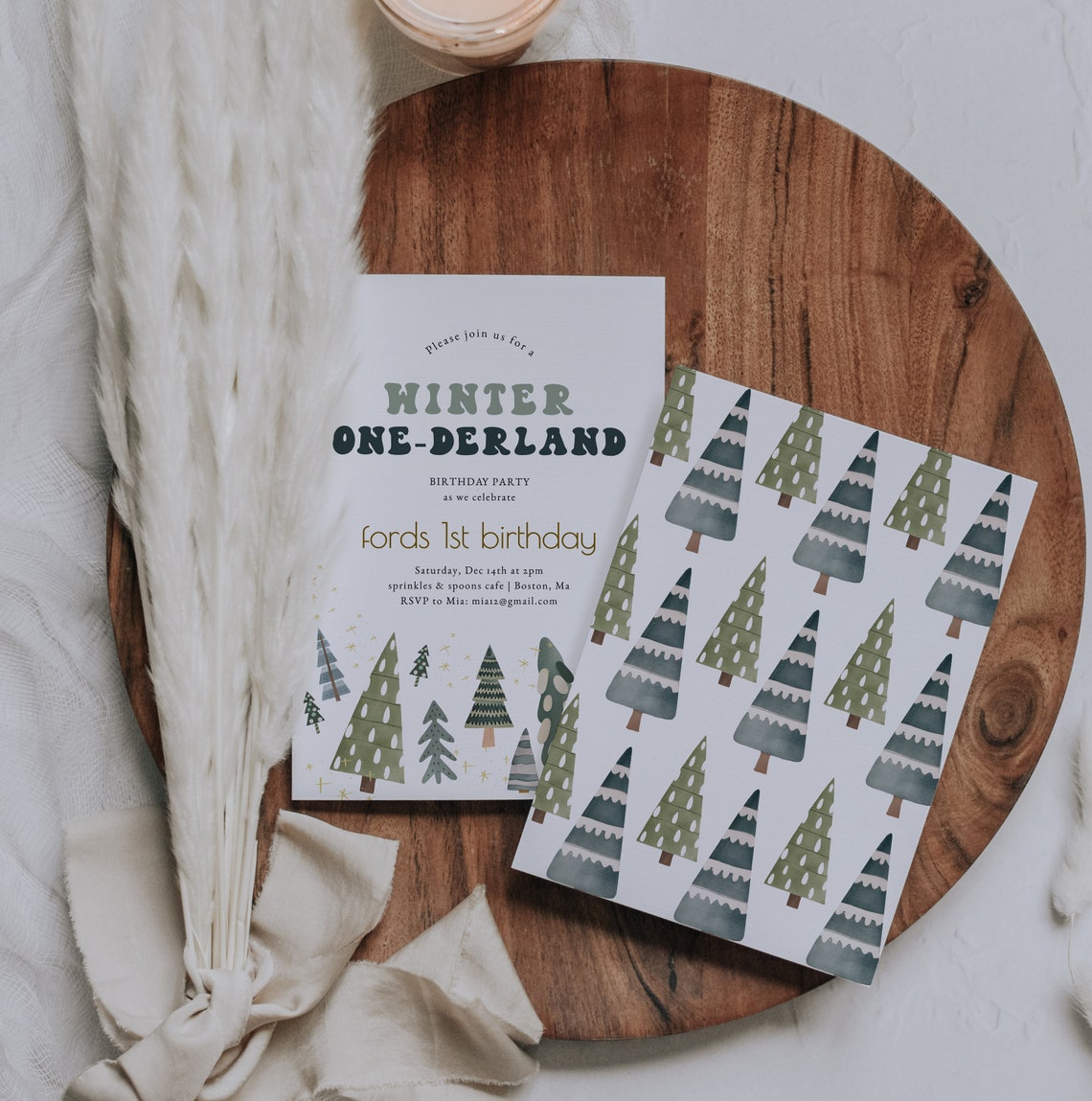 One-derland Birthday Invitation, 100% Editable Text, Christmas Birthday ...