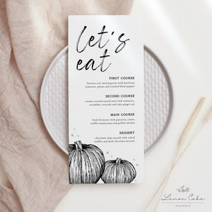Rustic Fall Menu Template Farmers Market Menu Card Printable - Etsy