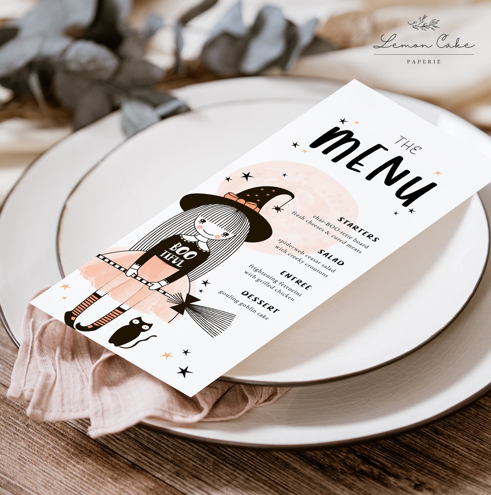 Halloween Party Menu Card, Halloween Party Decor, Witch Theme Party ...