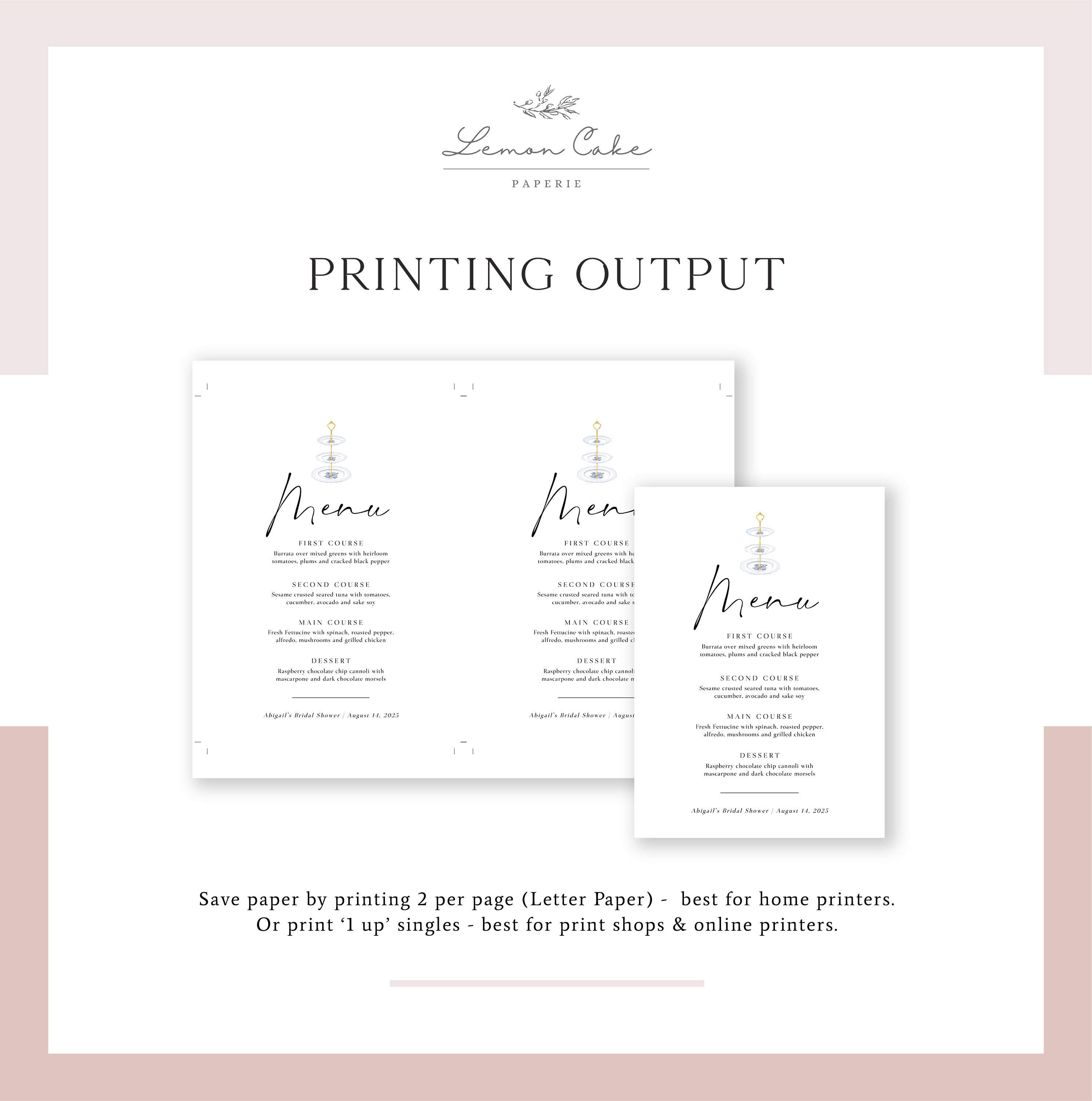 Tea Party Menu Template Instant Download Editable Text Menu Etsy