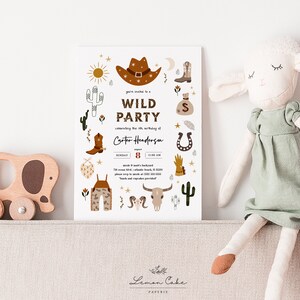 Wild West Birthday Invitation, Instant Download, Cowboybirthday Party ...