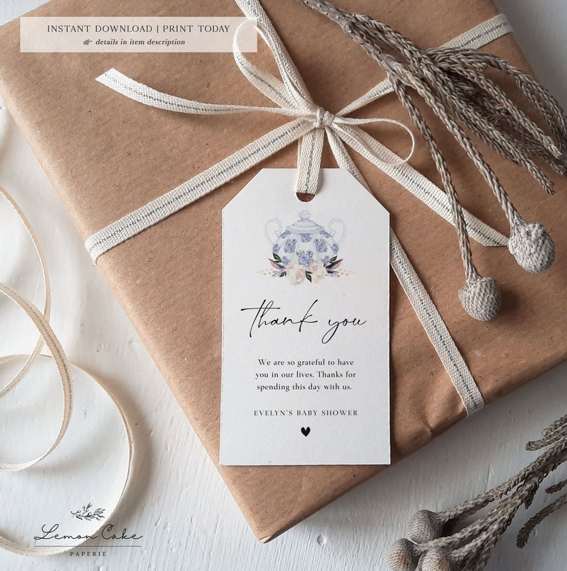 Printable Tea Party Favor Tag High Tea Bridal Shower Gift | Etsy