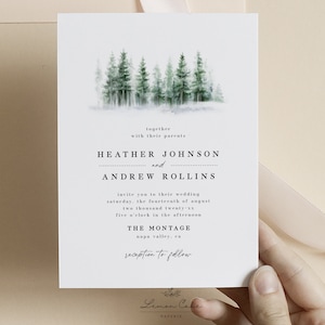 Woodsy Wedding Invitation, Instant Download or Overnight Printing ...