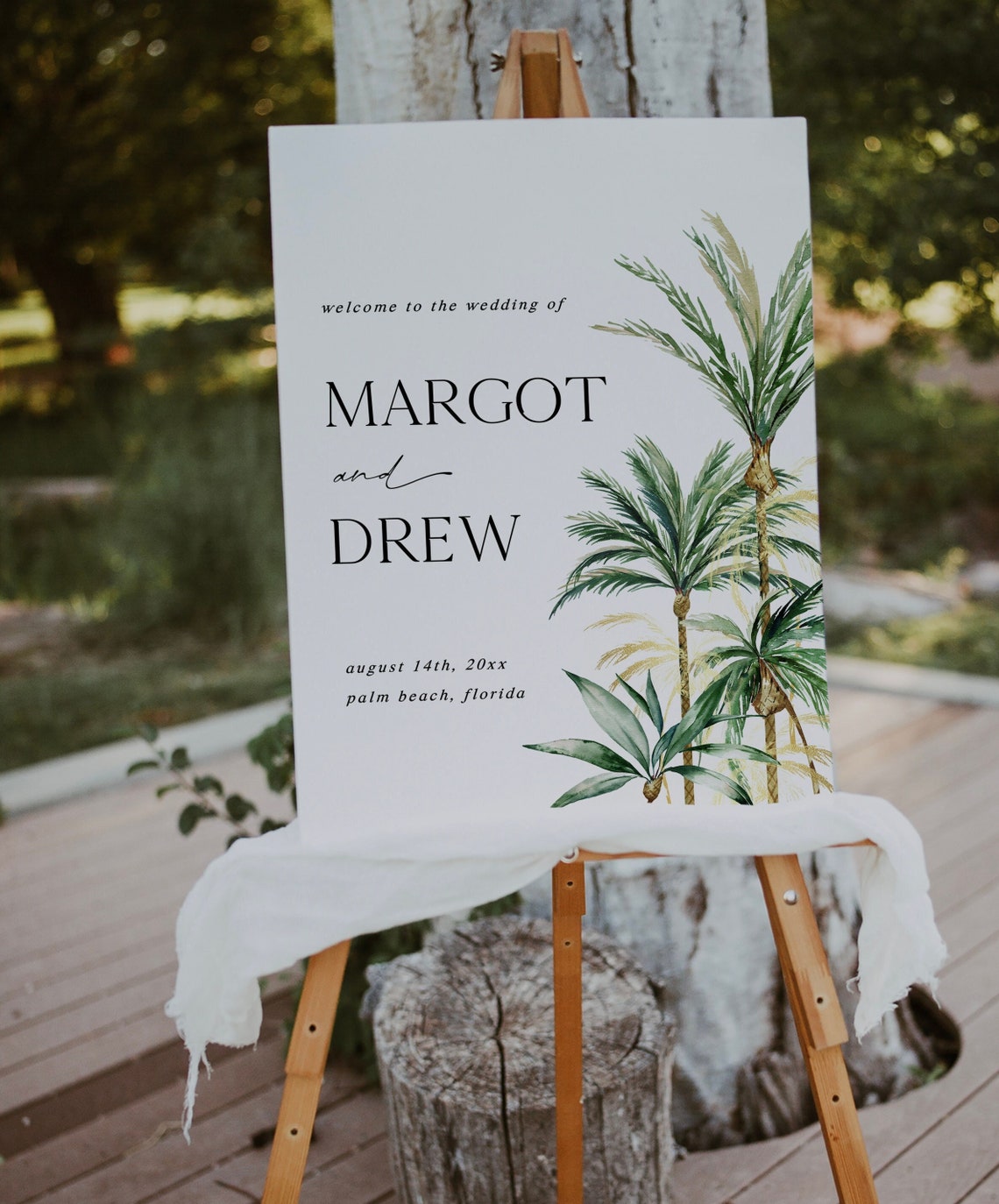 Palm Tree Welcome Sign Palm Tree Wedding Sign Beach Wedding - Etsy