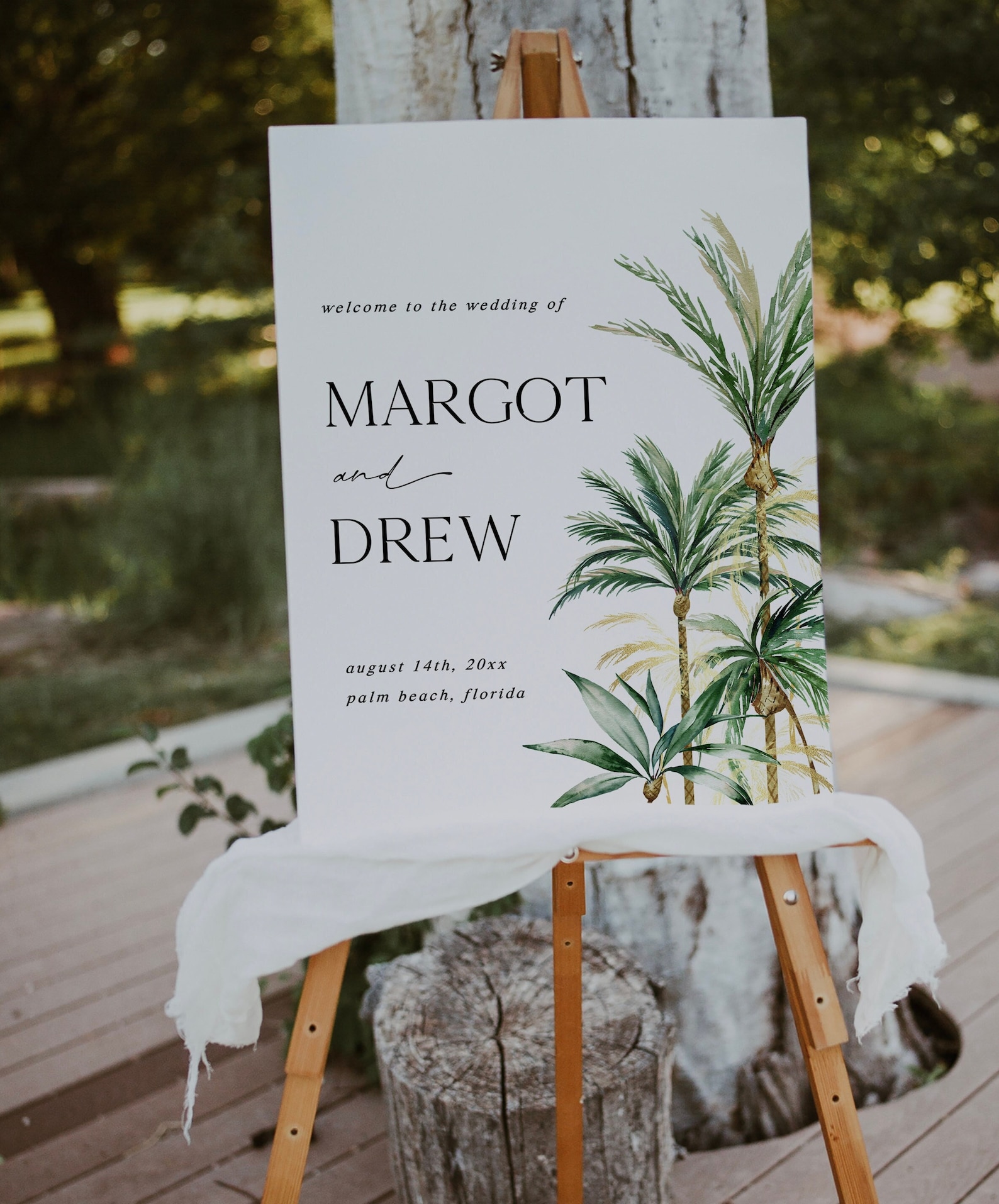 Palm Tree Welcome Sign Palm Tree Wedding Sign Beach Wedding - Etsy