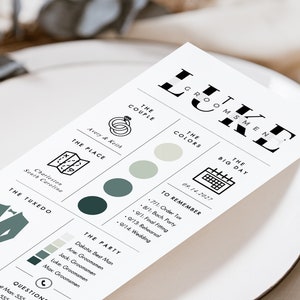 Groomsmen Infographic Card, Instant Download, 100% Editable Text ...