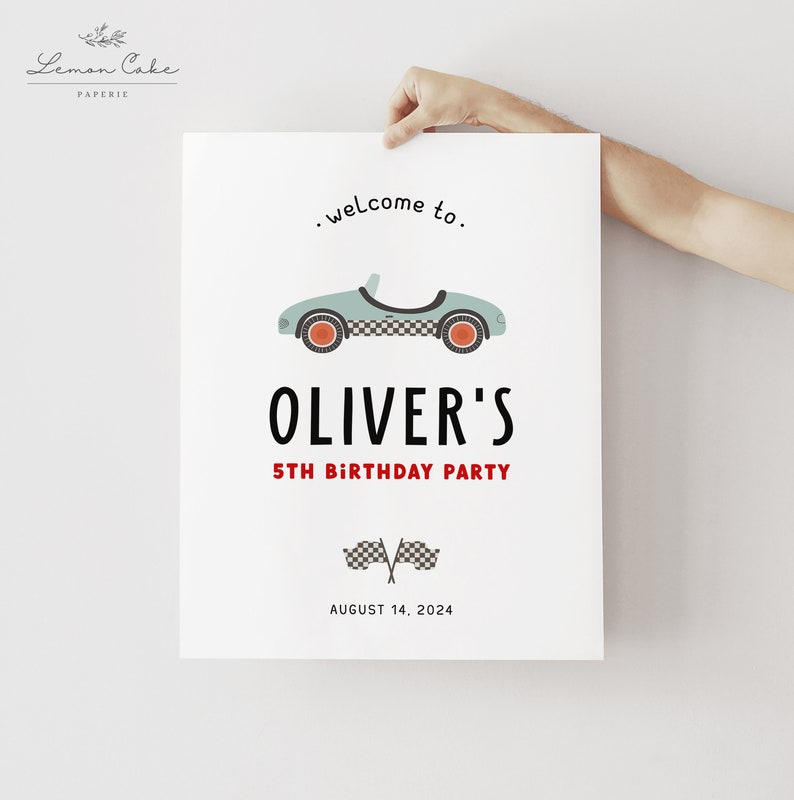 Race Car Welcome Sign Printable Car Theme Birthday Sign - Etsy