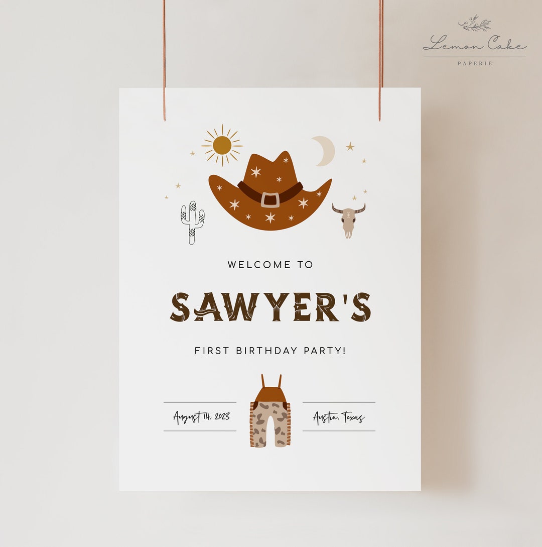 Cowboy Baby Shower Welcome Sign, Wild West Boy Baby Shower Sign ...