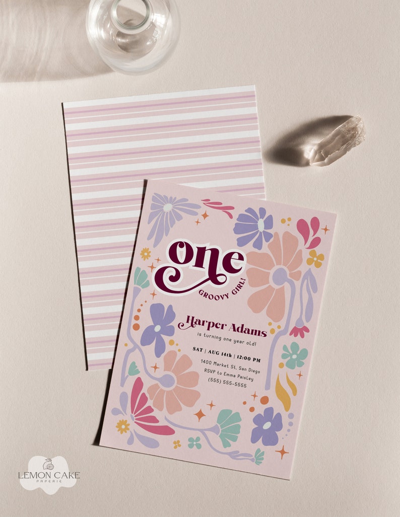 Retro First Birthday Invitation 100% Editable Text Retro - Etsy