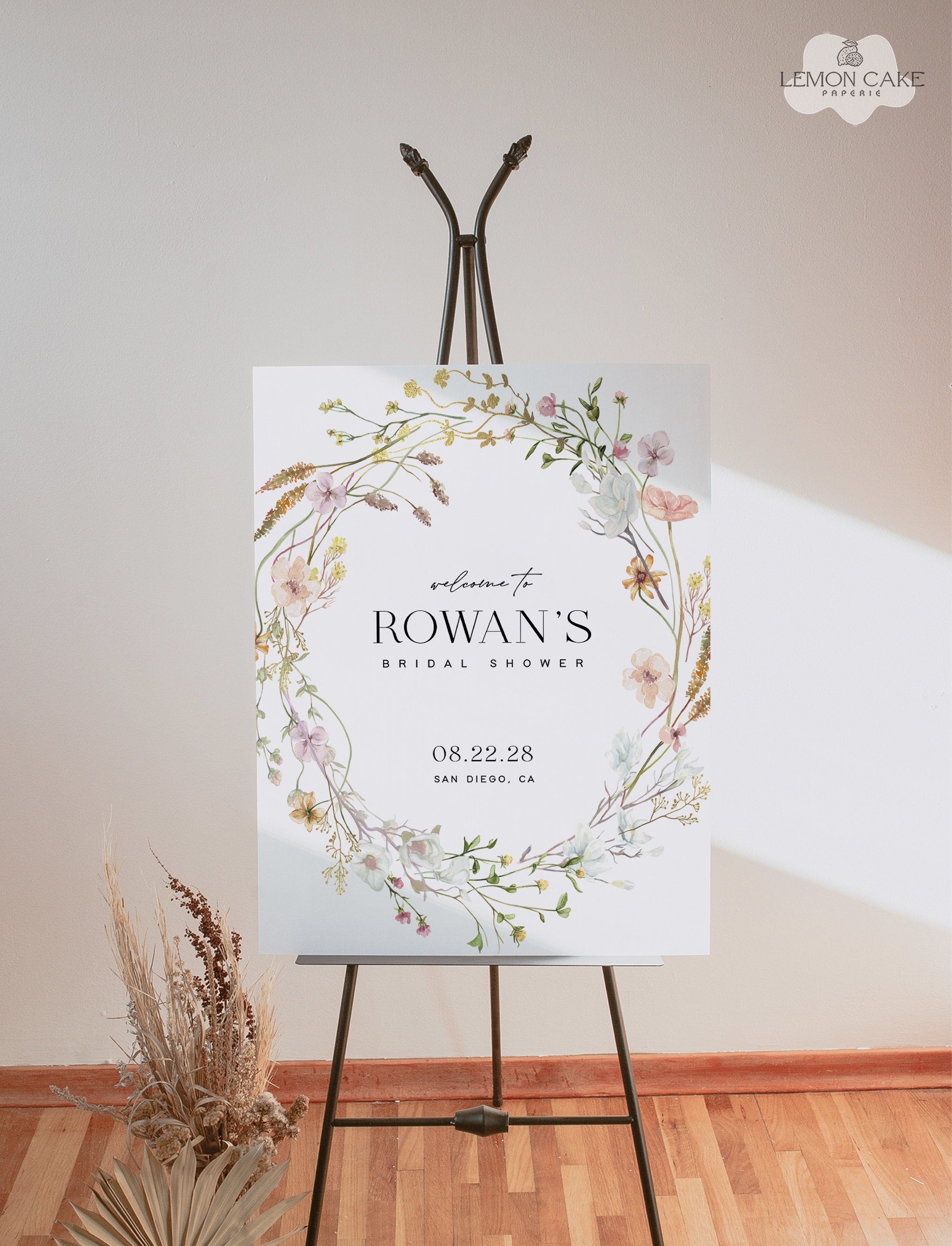 Wildflower Welcome Sign Bridal Shower Poster Large Baby - Etsy