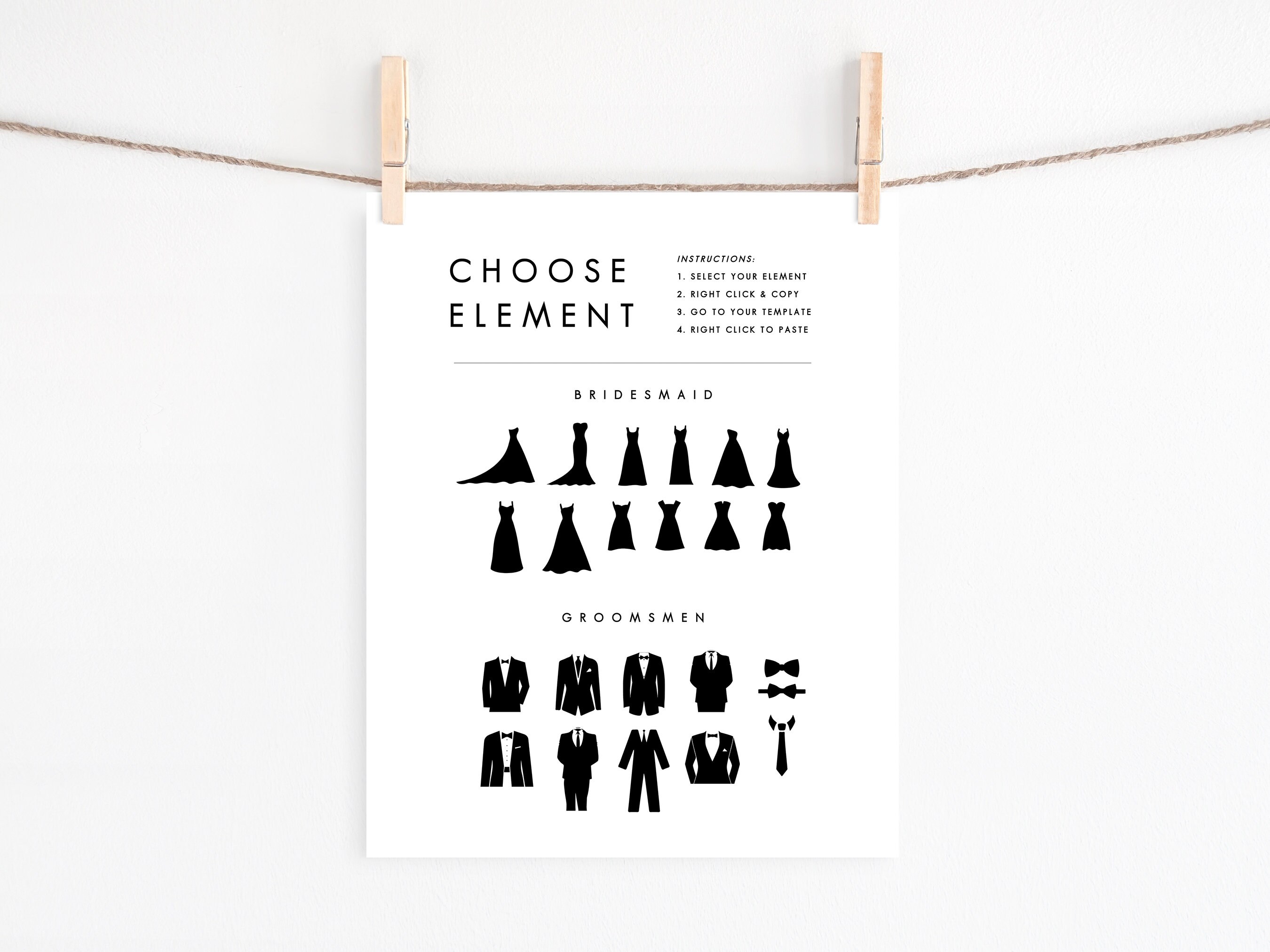 Groomsmen Infographic Card, Instant Download, 100% Editable Text ...