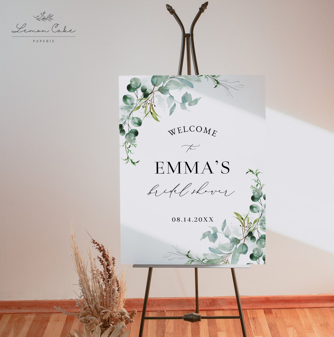 Eucalyptus Welcome Sign Template, Instant Download, Country Garden ...