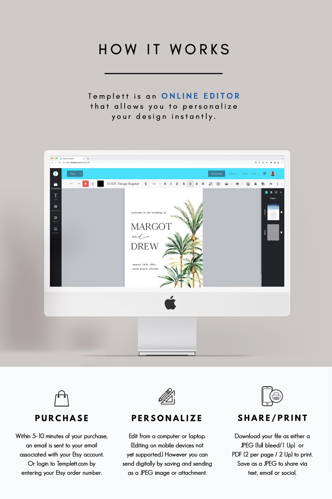 Palm Tree Welcome Sign Palm Tree Wedding Sign Beach Wedding - Etsy