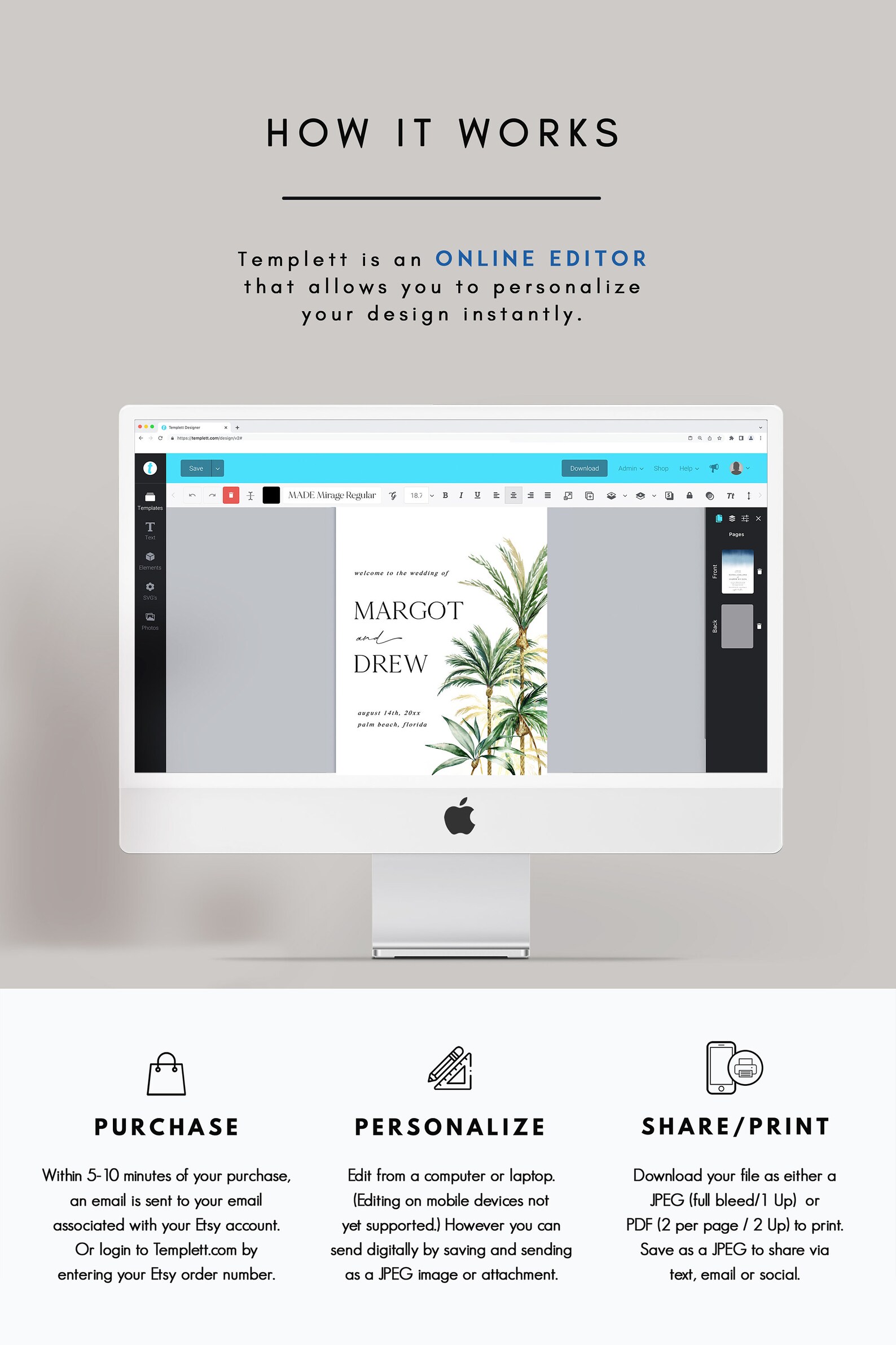 Palm Tree Welcome Sign Palm Tree Wedding Sign Beach Wedding - Etsy