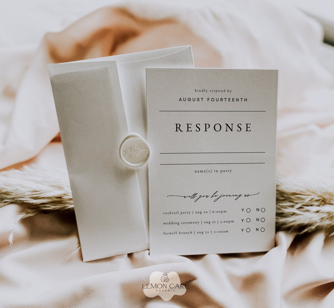 Multi-event RSVP Card, INSTANT Download, Modern Response Insert Card ...