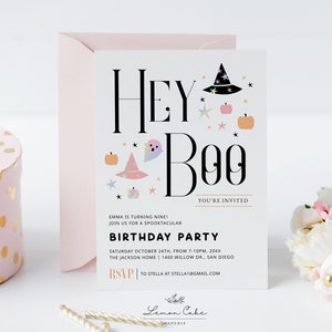 Hey Boo Halloween Birthday Party Invitation, Printable Invitation ...