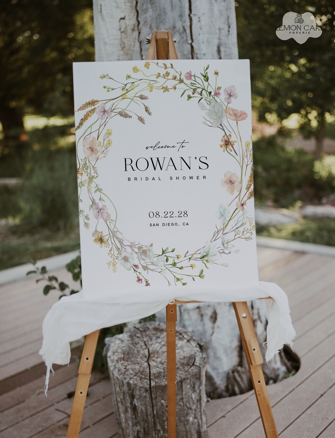 Wildflower Welcome Sign, Bridal Shower Poster, Large Baby Shower Sign ...