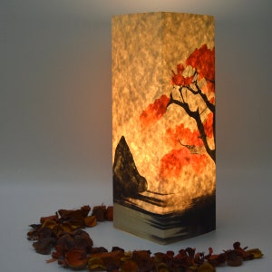 Japanese Paper Lamp, Japanese Decor Home. Modern Square Lamp Printed on ...
