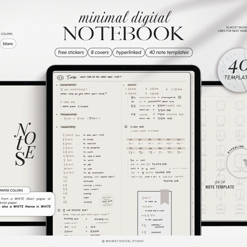 Boho Digital Notebook for Goodnotes With Tabs Kraft Minimal - Etsy